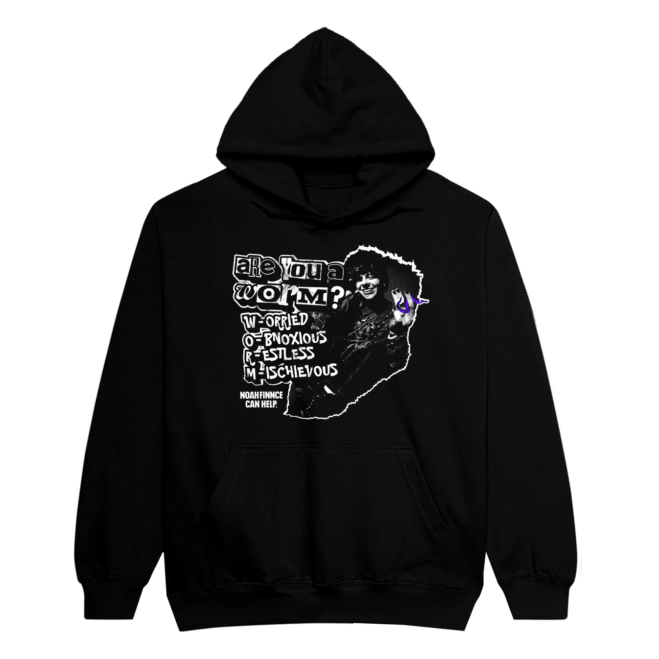 ARE YOU A WORM? HOODIE (BLACK) - Small only – NoahFinnce